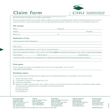 General Claim Form | PDF