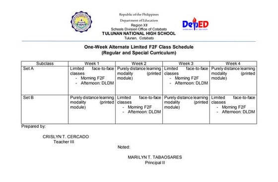 MATATAG CLASS-PROGRAM-GRADE-5-AND-6-edited.docx | Professional School ...