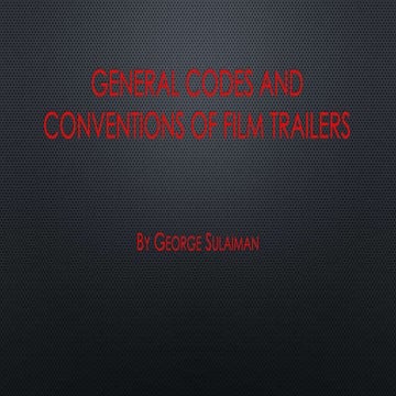 Codes and conventions of film trailers | ODP