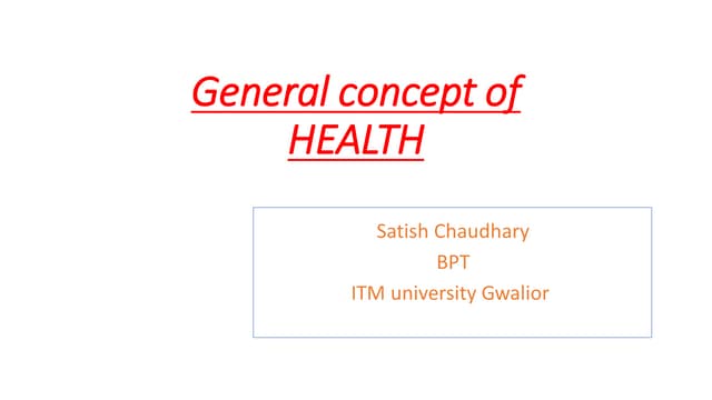 CONCEPT OF HEALTH | PPTX