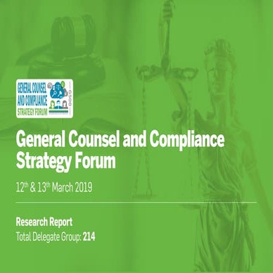 General Counsel and Compliance Strategy Forum: Research Report | PDF