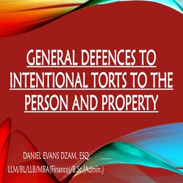 GENERAL DEFENCES IN THE LAW OF TORT.pptx