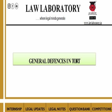 General Defences in Tort Law | PPTX