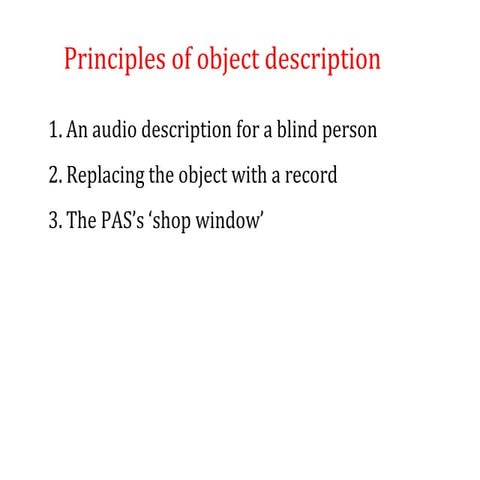 How to describe an archaeological object | PPT