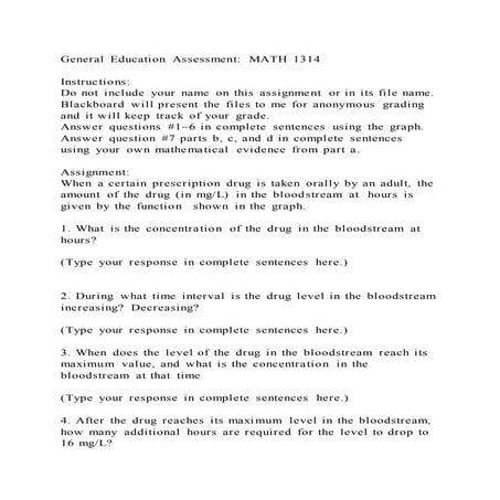 General Education Assessment MATH 1314InstructionsDo not inc | DOCX