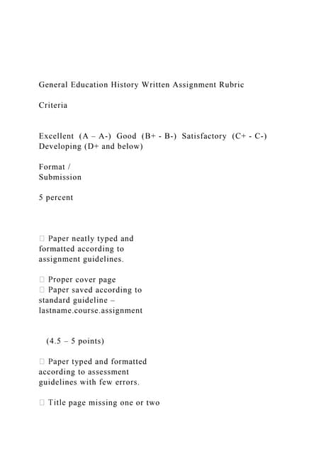 Assesment rubric for a timeline | ODT | Education