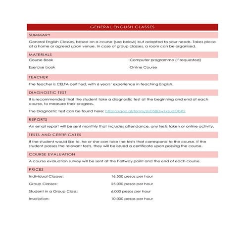 General English Classes | PDF