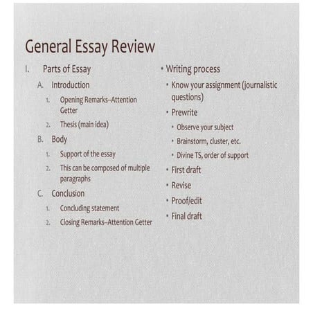 General Essay Review | PPT