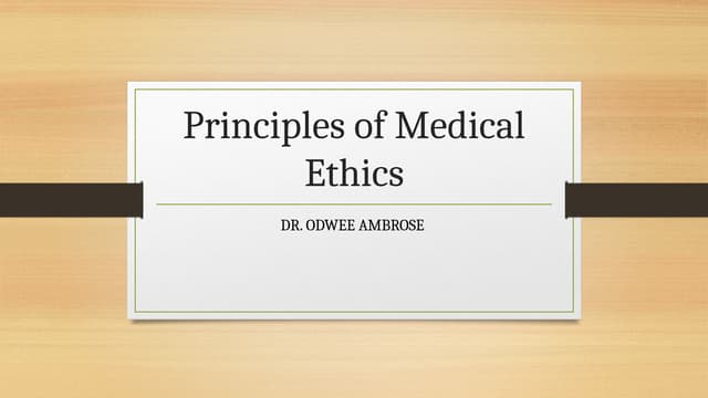 The four ethical principles | PPTX