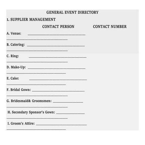 General Event Directory | DOCX