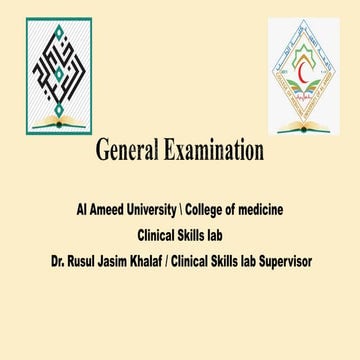 General Examination 3rd stage U.O.A skill lab | PDF