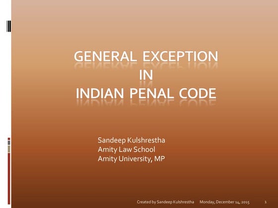 General exceptions ipc | PPT