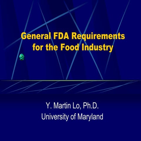 General FDA Requirements for the Food Industry | PPTX