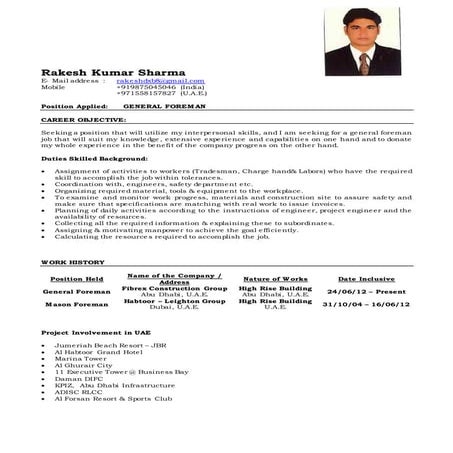 Construction Foreman Resume Foreman Resume Samples | Velvet Jobs