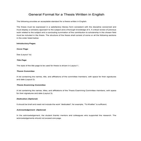 General format for a thesis written in english | DOCX