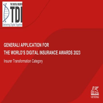Assicurazioni Generali – Insurer Transformation Award 2023 | PPTX