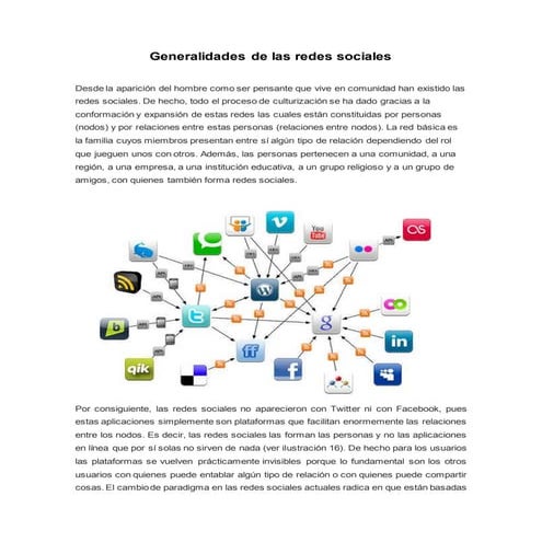 Generalidades de las redes sociales | DOCX