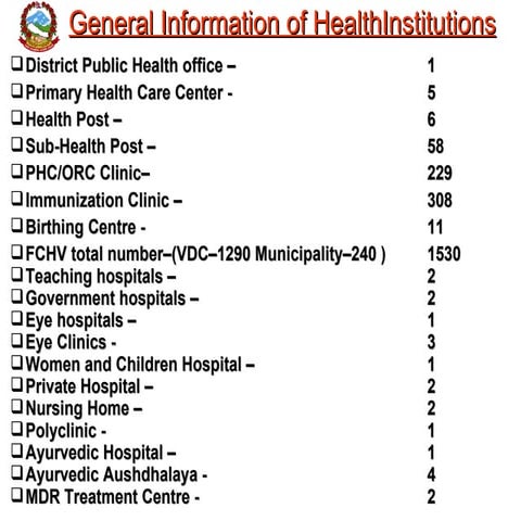 General information of health institutions | PPT
