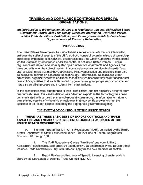 Export contols basics | PPTX