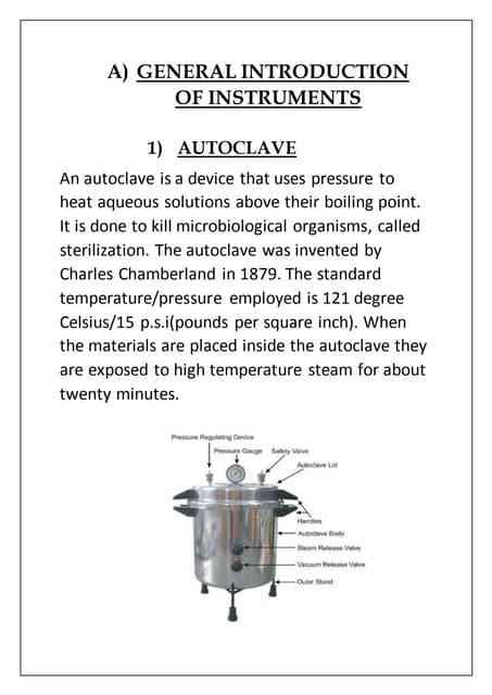 Instrumentation in biotechnology lab | PPTX | Chemistry | Science