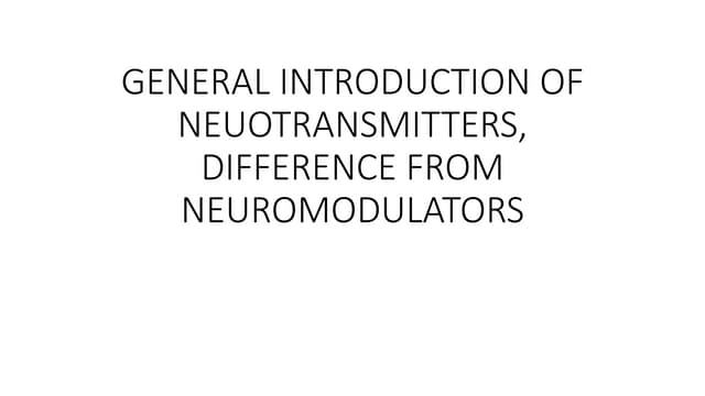 Neurotransmitters in CNS | PPTX