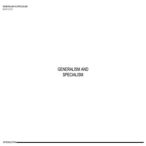 Generalism vs specialism in graphic design | PPT