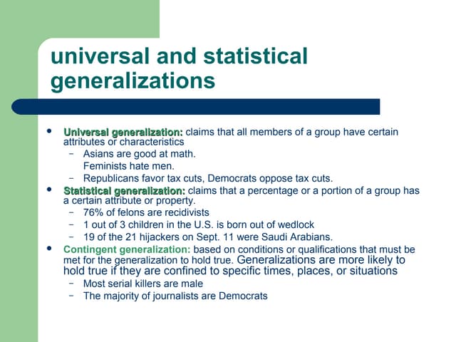 making generalizations- | PPT