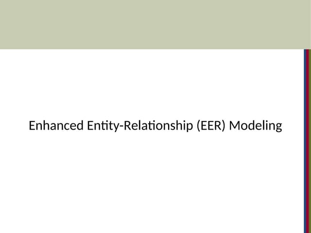 Chapter-4 Enhanced ER Model | PPTX