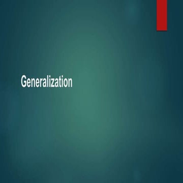 Generalization Ppt Types Of Generalization Pptx