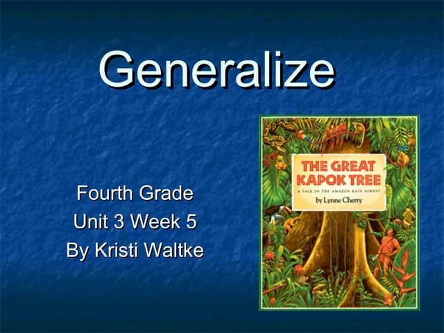 making generalizations- | PPT