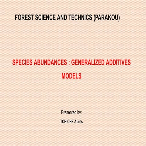 Generalized additives models (gam) | PDF