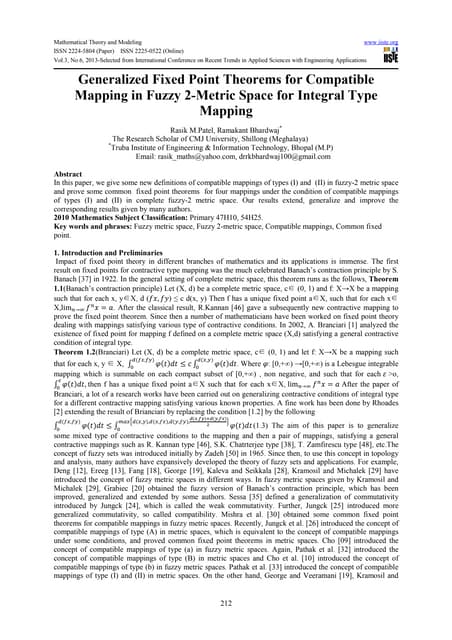 Generalized Fixed Point Theorems For Compatible Mapping In Fuzzy 2