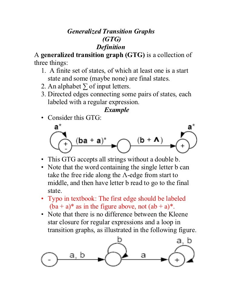 Generalized Transition Graphs