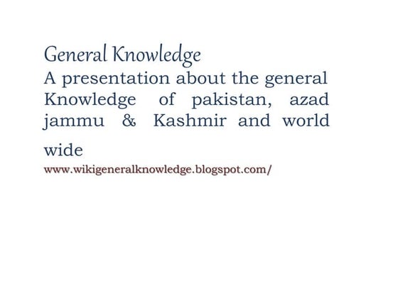 General Knowledge about Pakistan | PDF