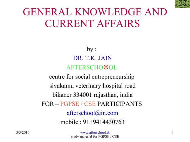 Gk current affairs quiz | DOC