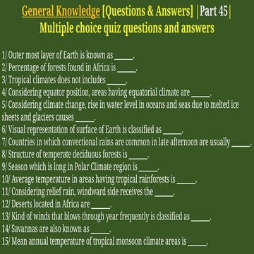 General Knowledge [Questions & Answers] | Part 55 | | PDF