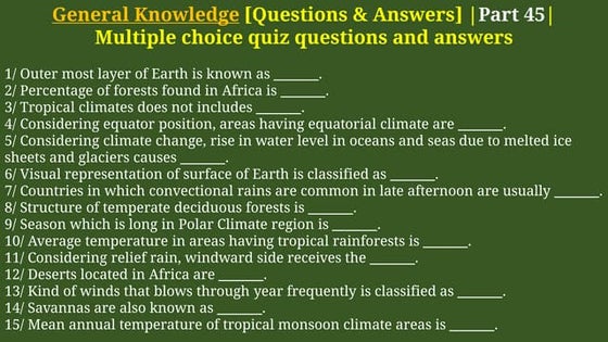 General Knowledge [Questions & Answers] | Part 49 | | PDF | Geography ...