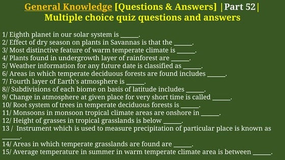 General Knowledge [Questions & Answers] | Part 49 | | PDF | Geography ...