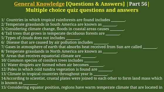 General Knowledge [Questions & Answers] | Part 49 | | PDF | Geography ...