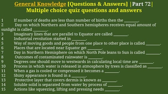 General Knowledge [Questions & Answers] | Part 66 | | PPT