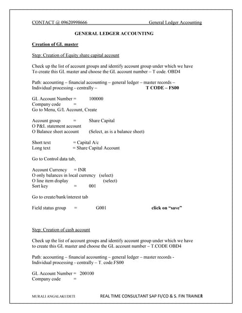 F 03 gl manual account clearing | DOC | Resume Writing and Advice | Job Search