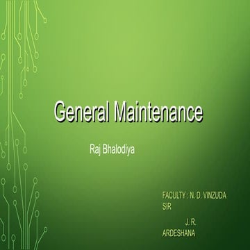 General maintenance | PPT