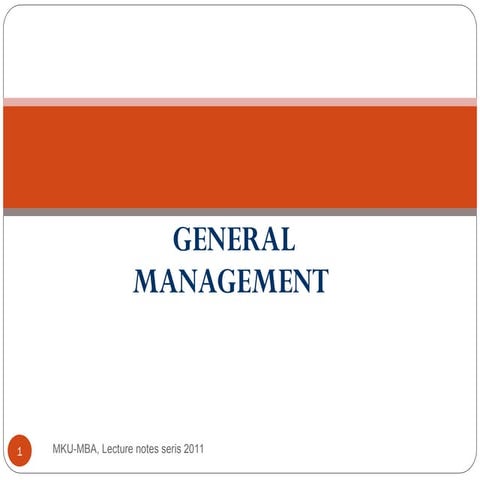 general management for executive managers | PPT
