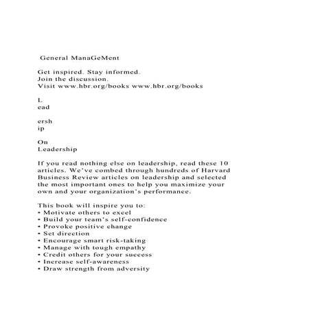General ManaGeMentGet inspired. Stay informed. Join the.docx