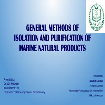 GENERAL METHODS OF ISOLATION AND PURIFICATION OF MARINE__MPHARM.pptx