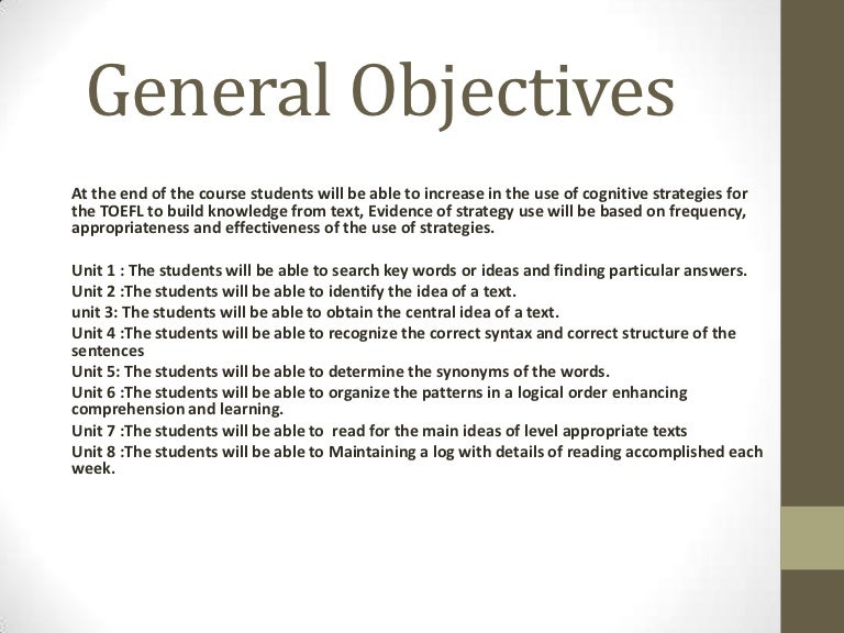 general-objectives