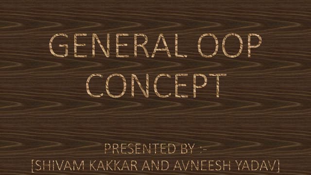 General oop concept | PPT General oop concept | PPT