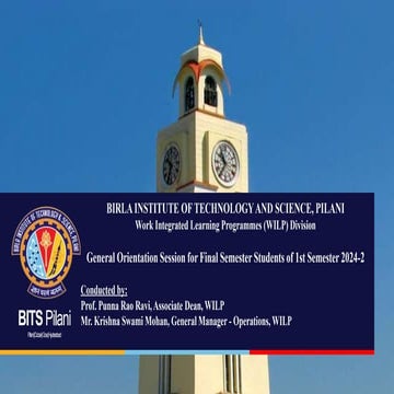 General Orientation Session for Final Semester Students of Second ...