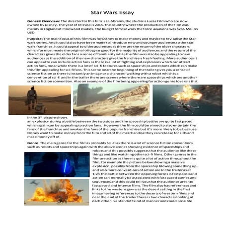 Star Wars Essay | PDF