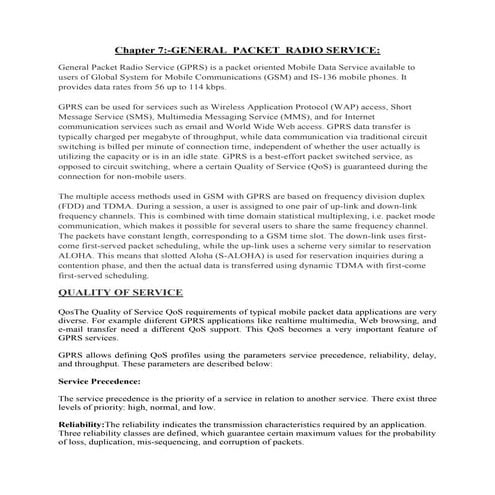 General Packet Radio Service (GPRS) | DOCX | Computer Networking | Computing